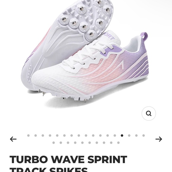 Shoes | Turbo Wave Sprint Track Spikes In White And Purple | Poshmark